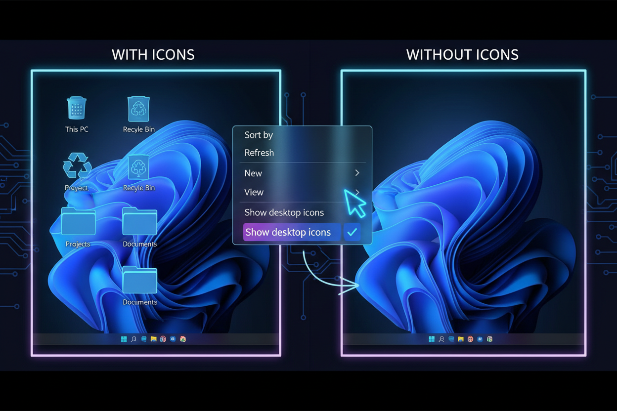HOW2 WINDOWS HOW2 SHOW OR HIDE DESKTOP ICONS – AOP3D tech